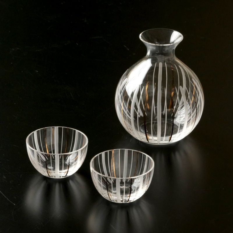 Mizusudare of chilled sake cup set (1 sake bottle, 2 sake cups)